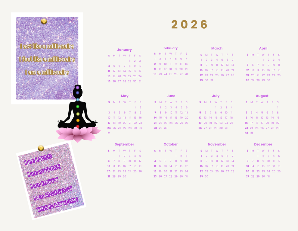 2026 Being Her | Growth Wall Calendar – OPULENT FREQUENCY